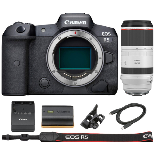 Canon EOS R5 Mirrorless Camera w/ RF 100-500mm f-4.5-7.1L IS USM Lens ...